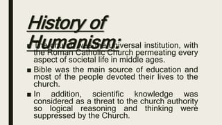 Humanism and challenges faced by the church authority | PPT