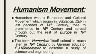 Humanism and challenges faced by the church authority | PPT