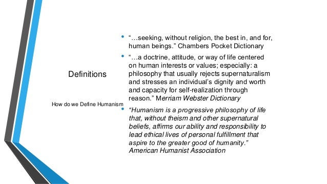 Humanism in context, The laymen's guide to Humanism