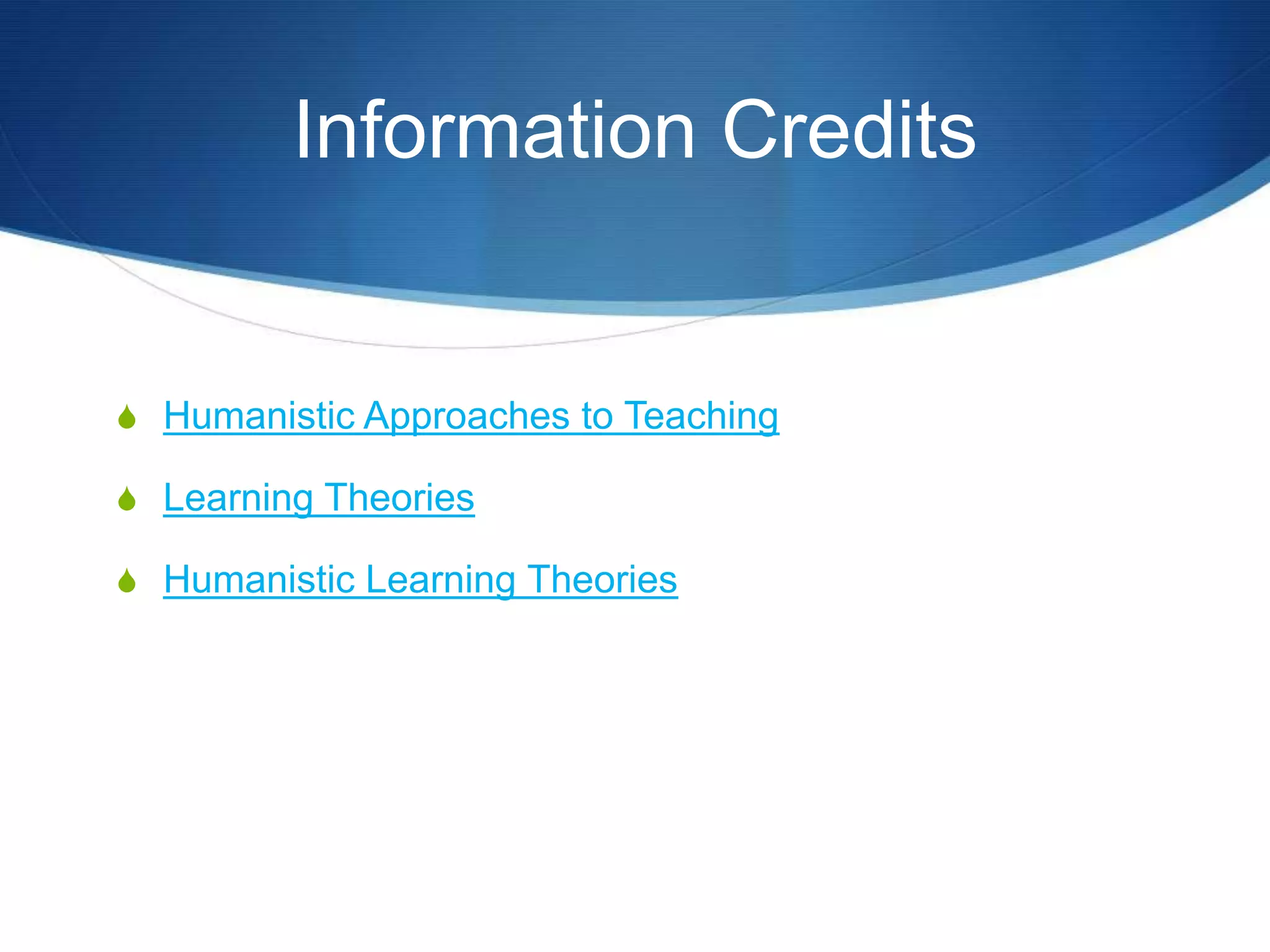 Humanisn Learning Theory | PPTX | Education