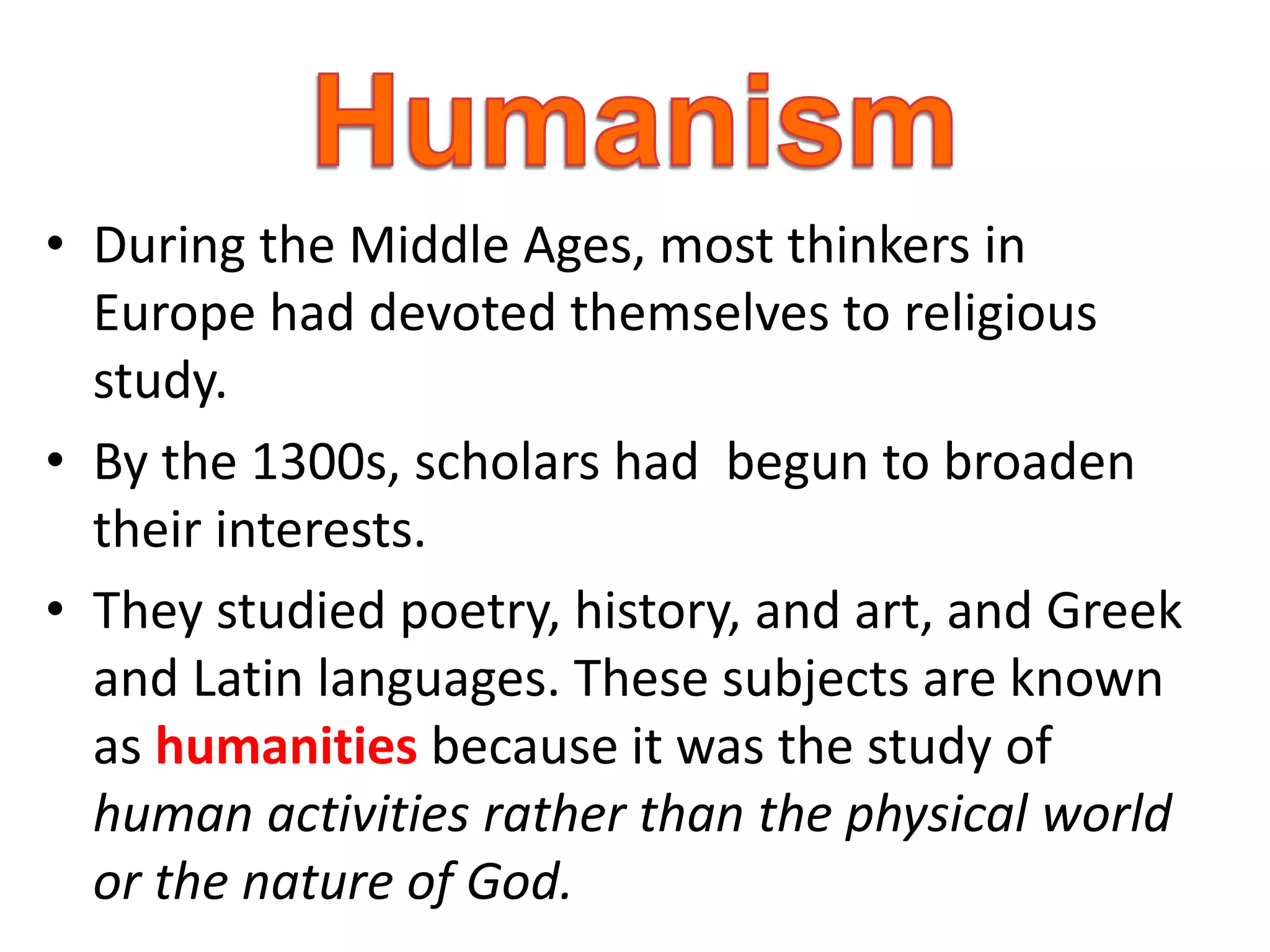 Humanism lesson | PPTX