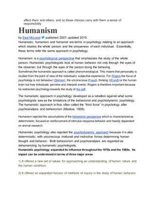 Humanistic | DOCX