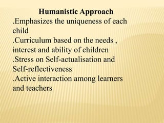 Humanistic approach for crossover curriculum | PPTX | Primary Education ...