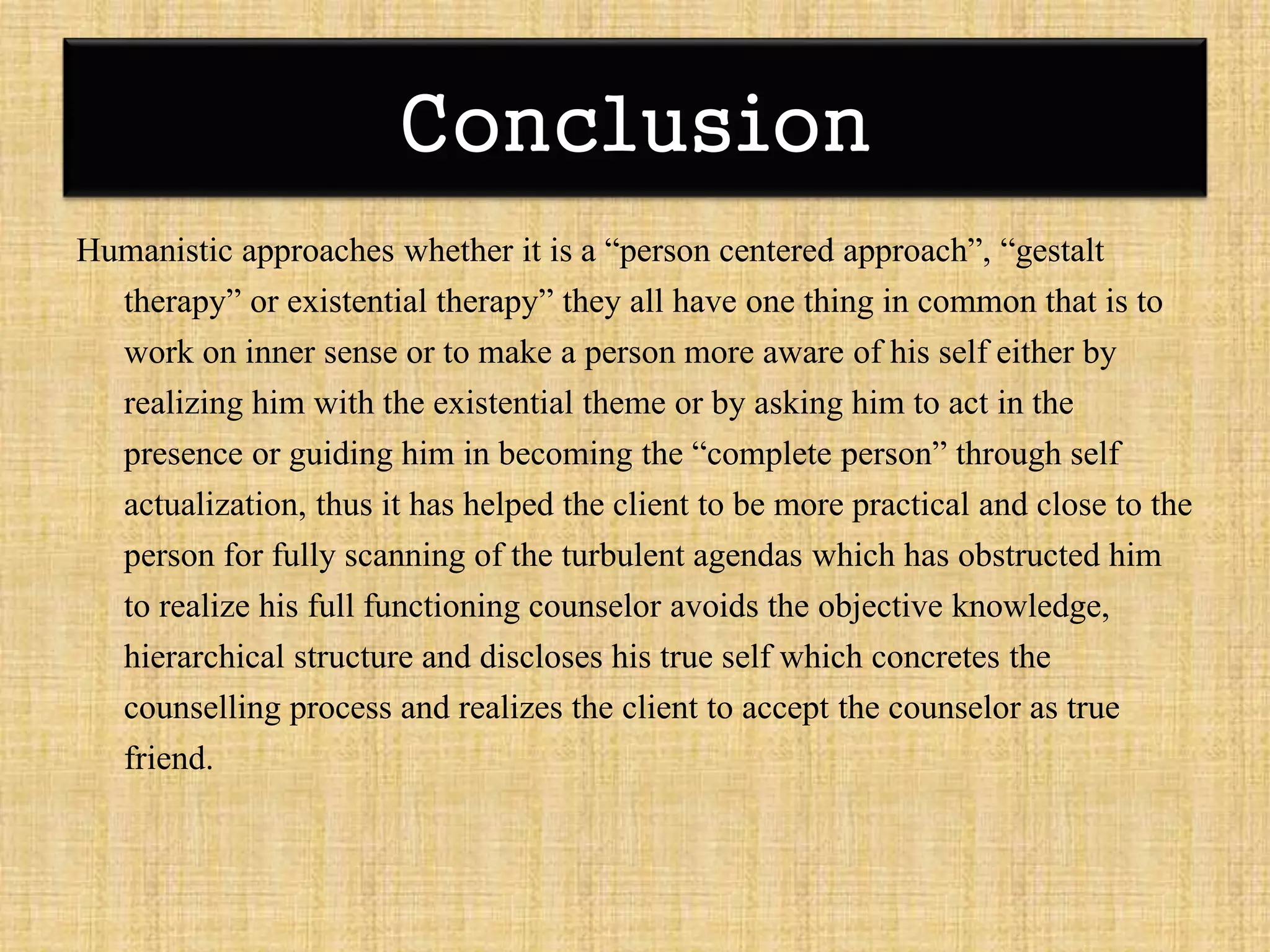 Humanistic approach ppt | PPTX