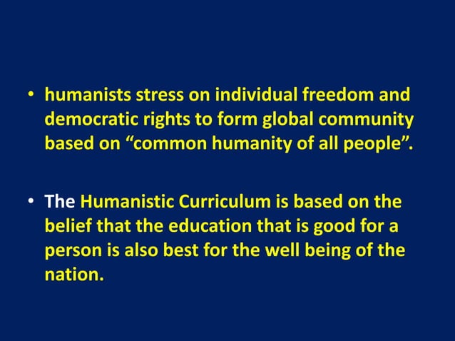 Humanistic curriculum | PPTX
