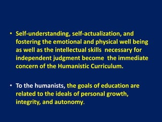 Humanistic curriculum | PPTX