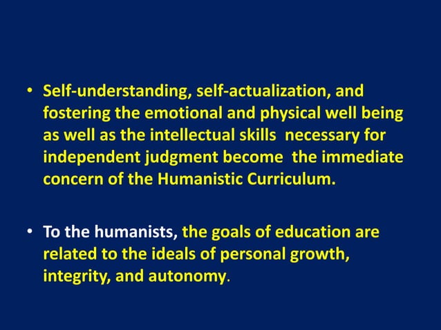 Humanistic curriculum | PPTX