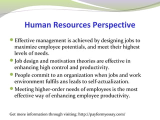 Humanistic Management Perspectives | PPT | Human Resources | Business