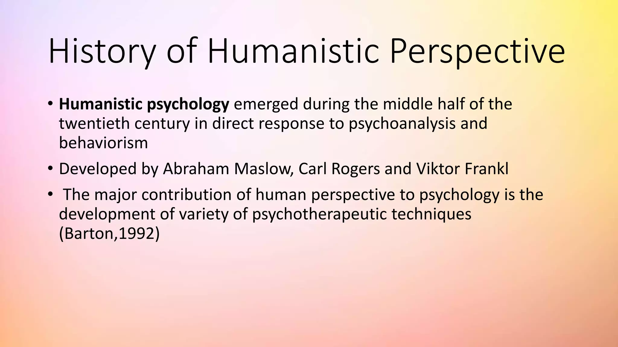 Humanistic perspective | PPT