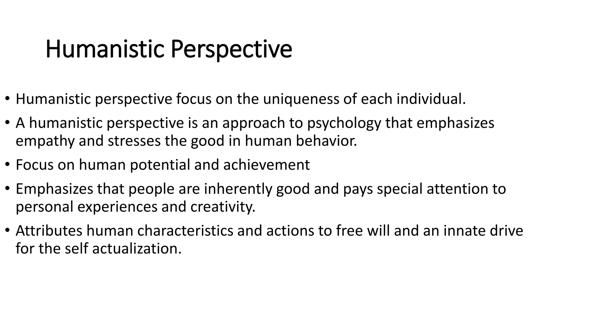 Humanistic perspective | PPTX