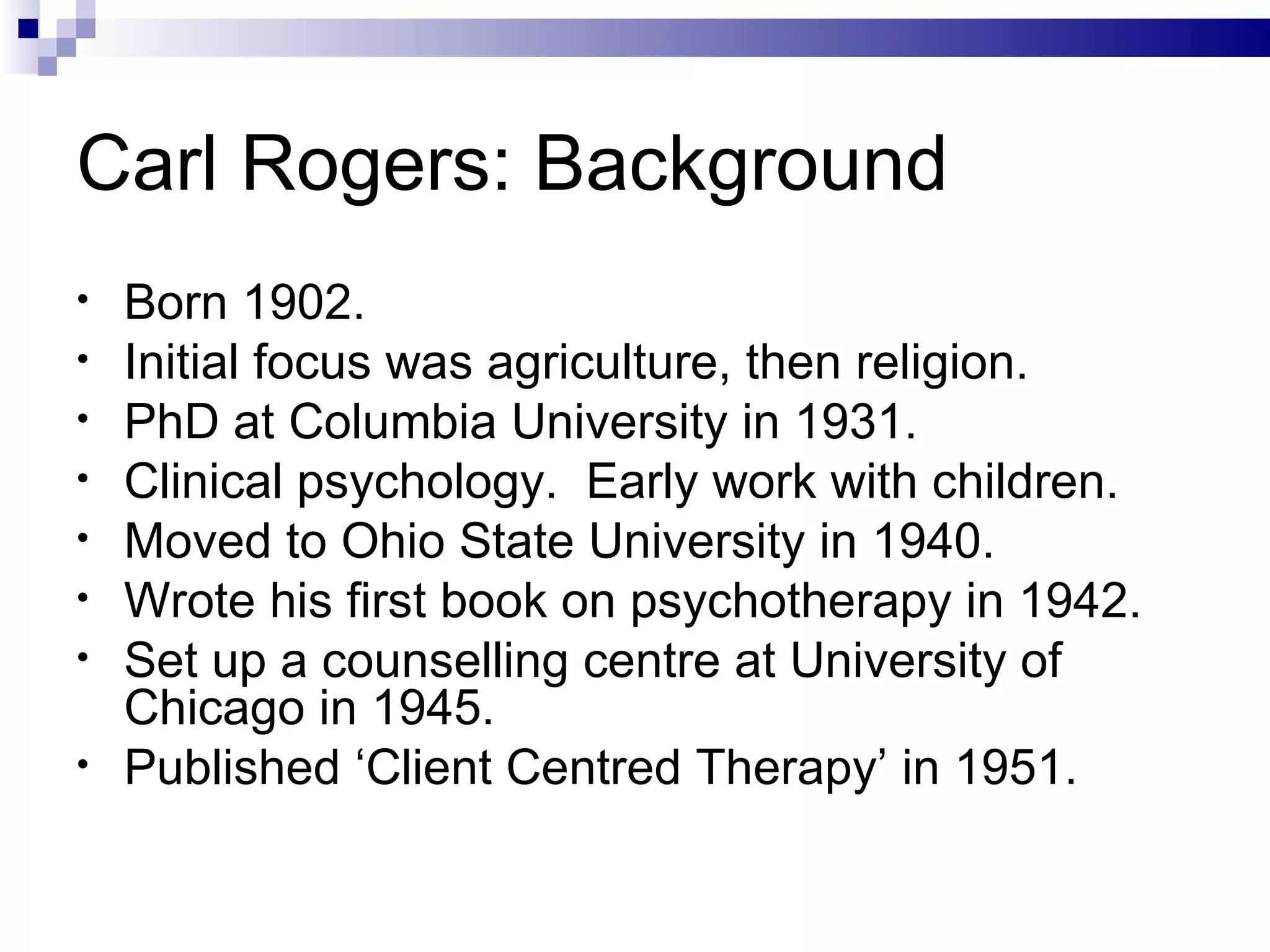Humanistic psychology carl rogers november 2011 | PPT