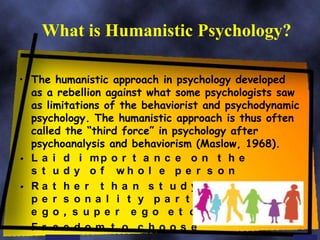 Humanistic psychotherapy and counseling ppt | PPTX