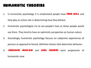 Humanistic theories | PPTX