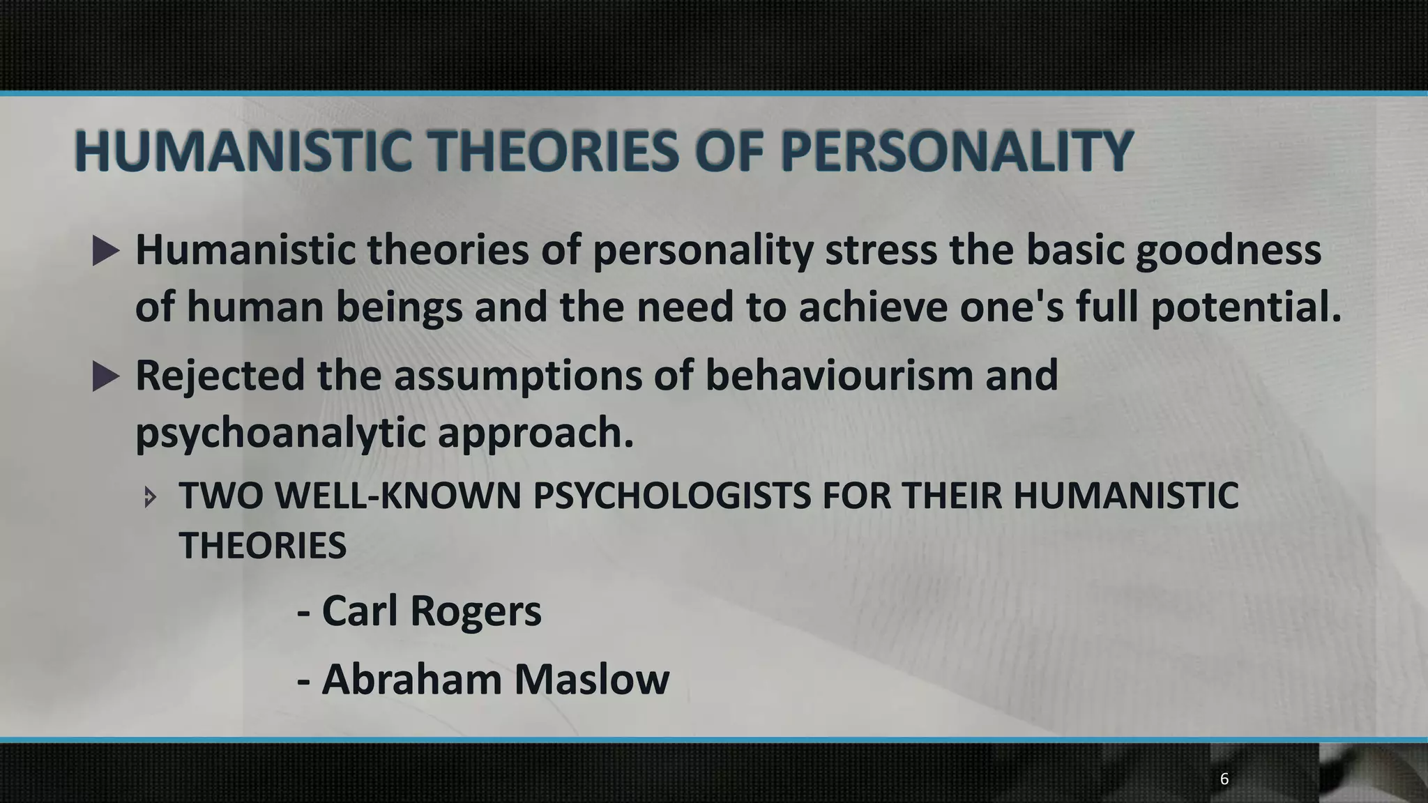 Humanistic theory | PPTX