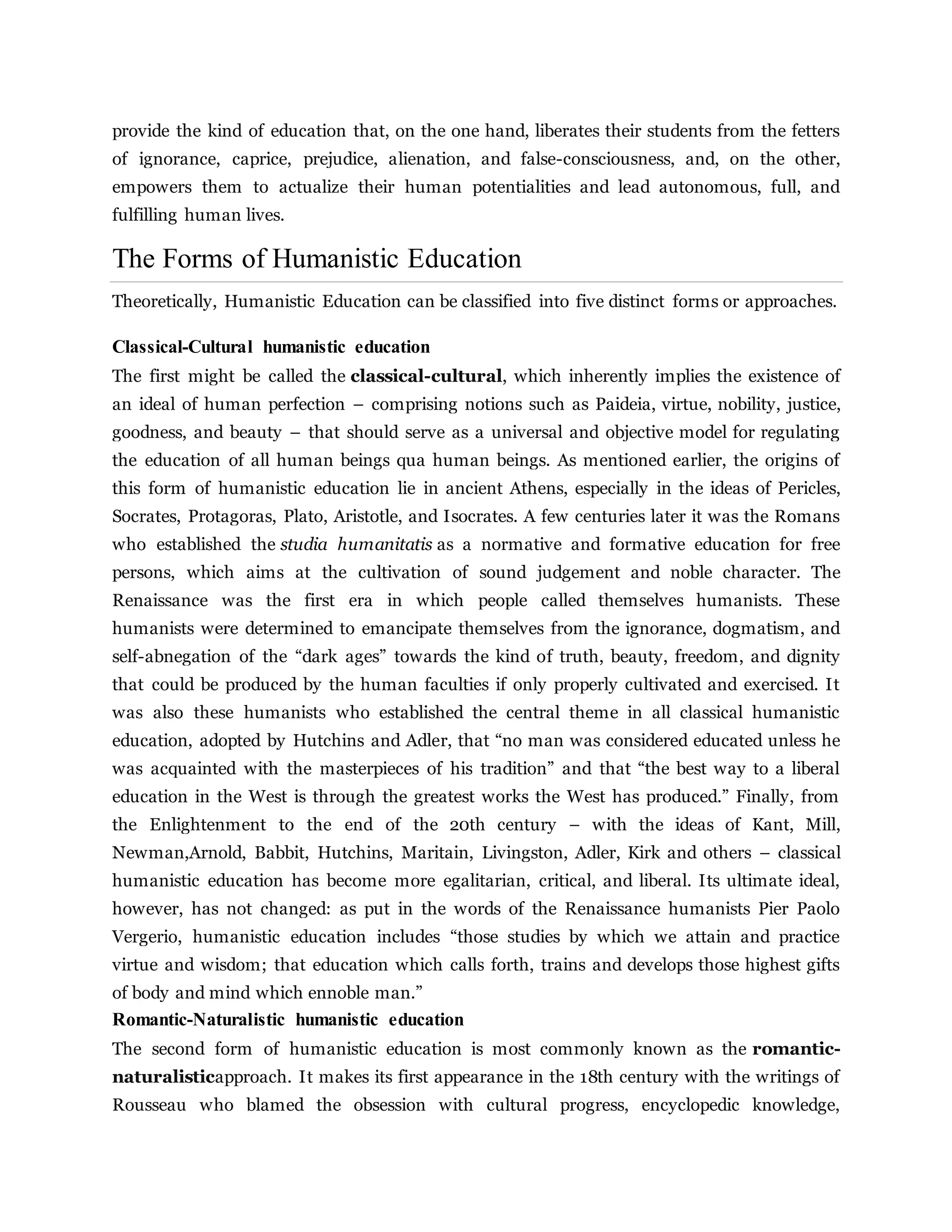 Humanistic theory | DOCX