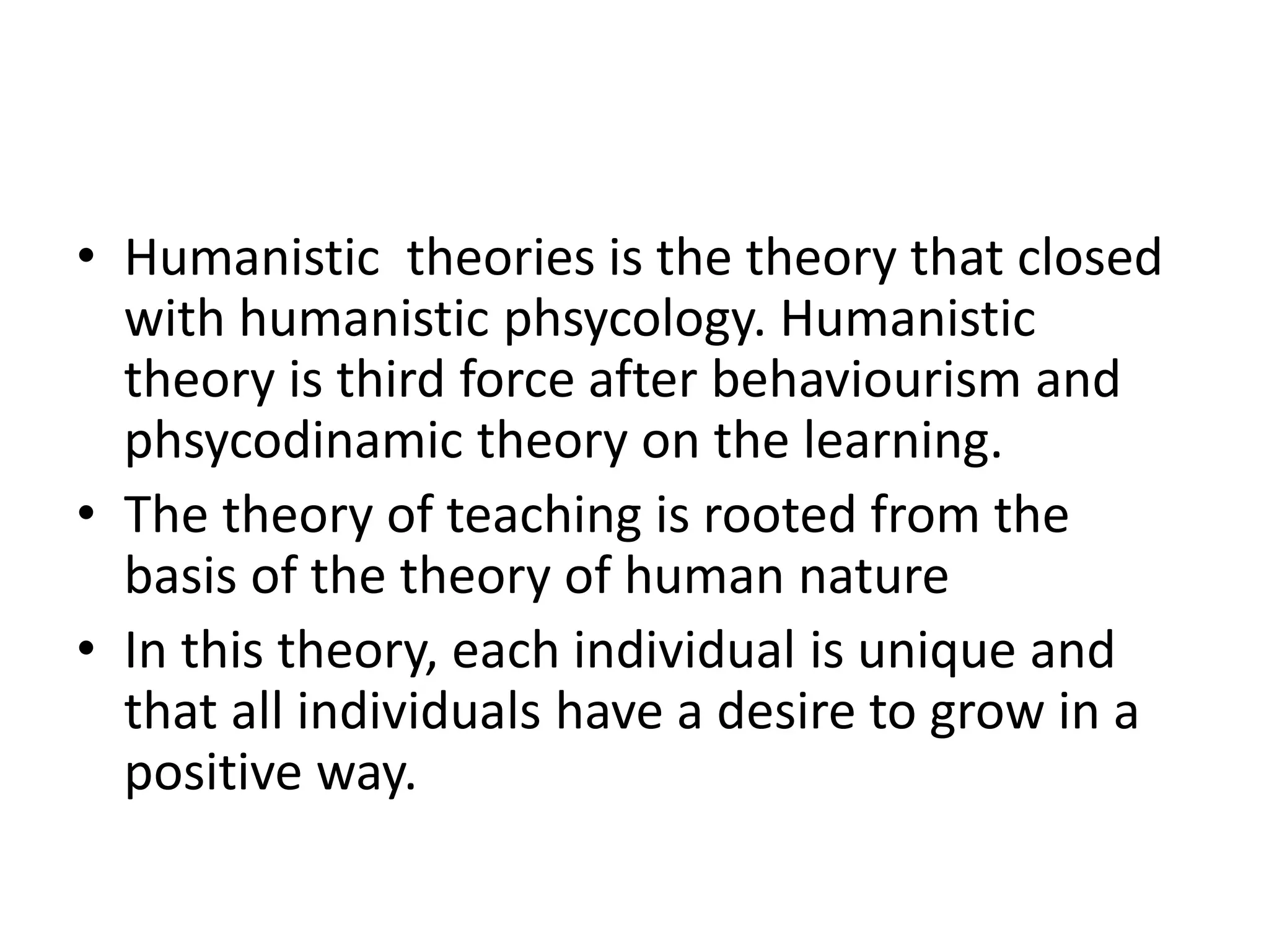 Humanistic theories | PPTX