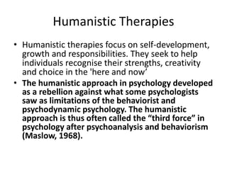 Humanistic therapies | PPTX