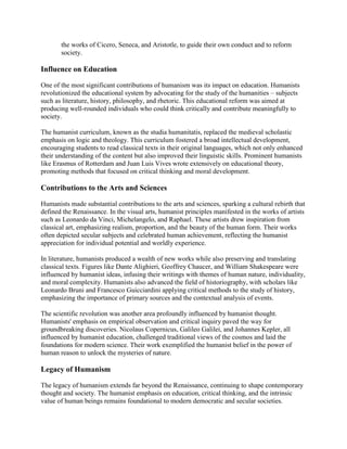 Humanists: Champions of Renaissance Thought and Modern Progress | PDF