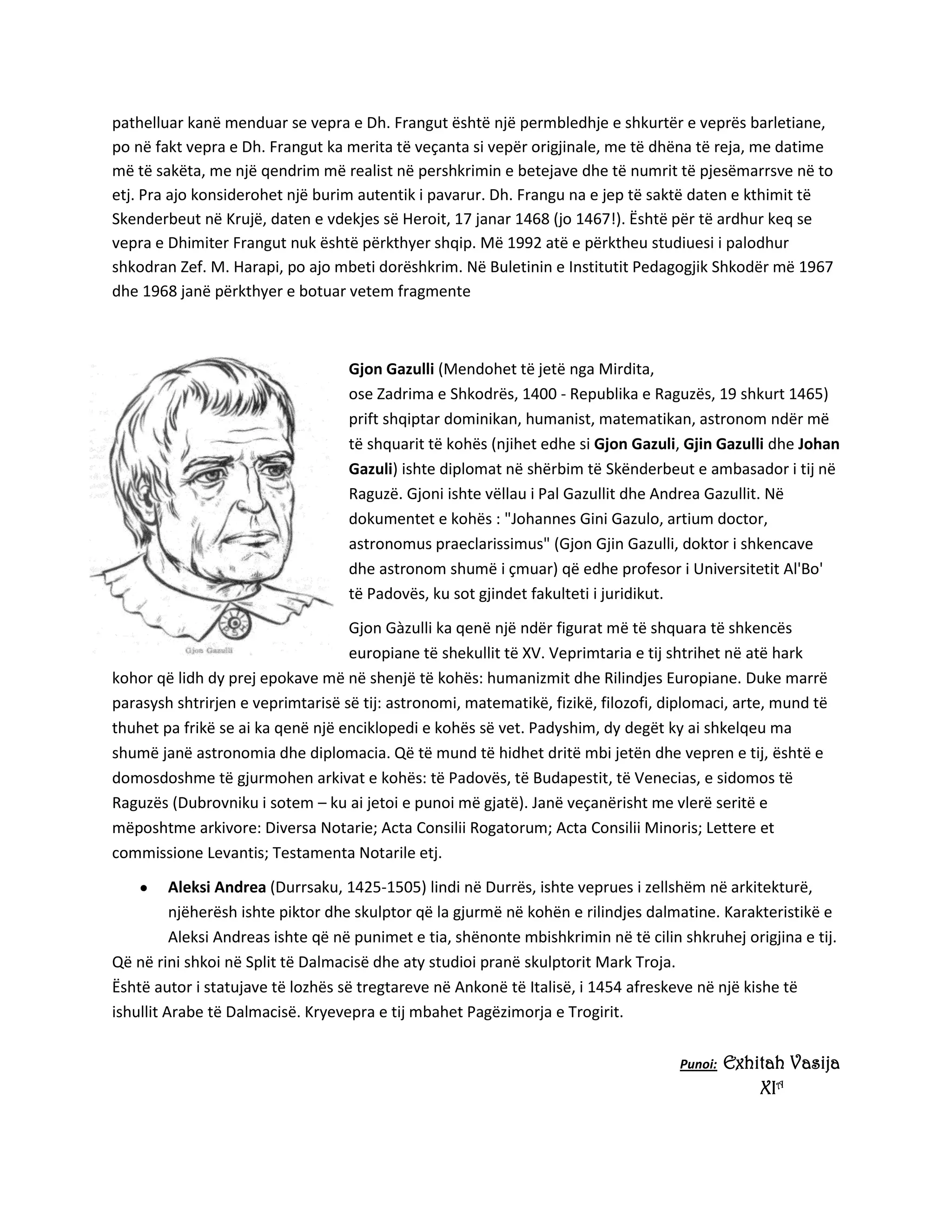 Humanistët më të shquar shqiptarë dhe veprat e tyre | DOCX