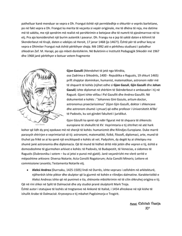 Humanistët më të shquar shqiptarë dhe veprat e tyre | DOCX