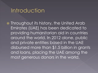 Humanitarian Aid in the UAE | PPTX