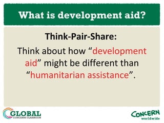 GCC Workshop- Humanitarian assistance vs. development aid | PPT