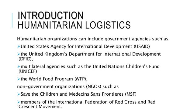 Humanitarian Logistics