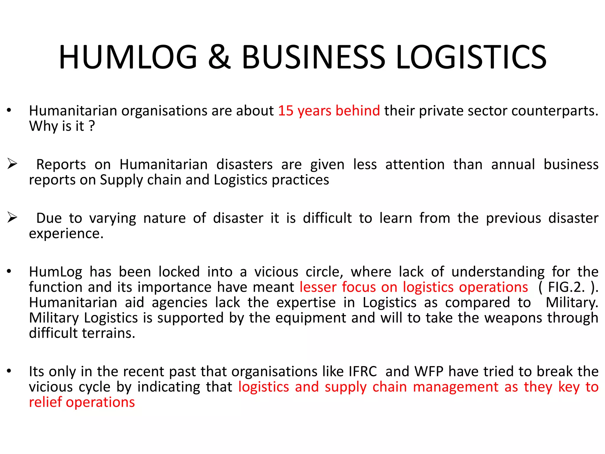 Supply Chain Management HUMANITARIAN LOGISTICS /HUMLOG | PPT