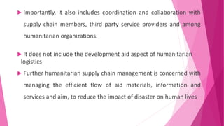 Humanitarian logistics | PPTX