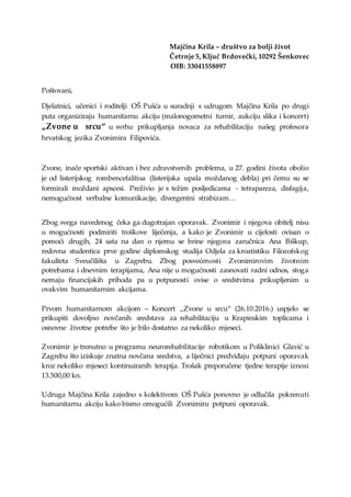 Humanitarna akcija zvone u srcu | DOCX