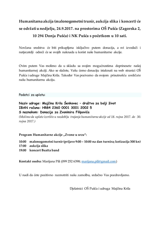 Humanitarna akcija zvone u srcu | PDF