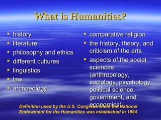 Humanities | PPT