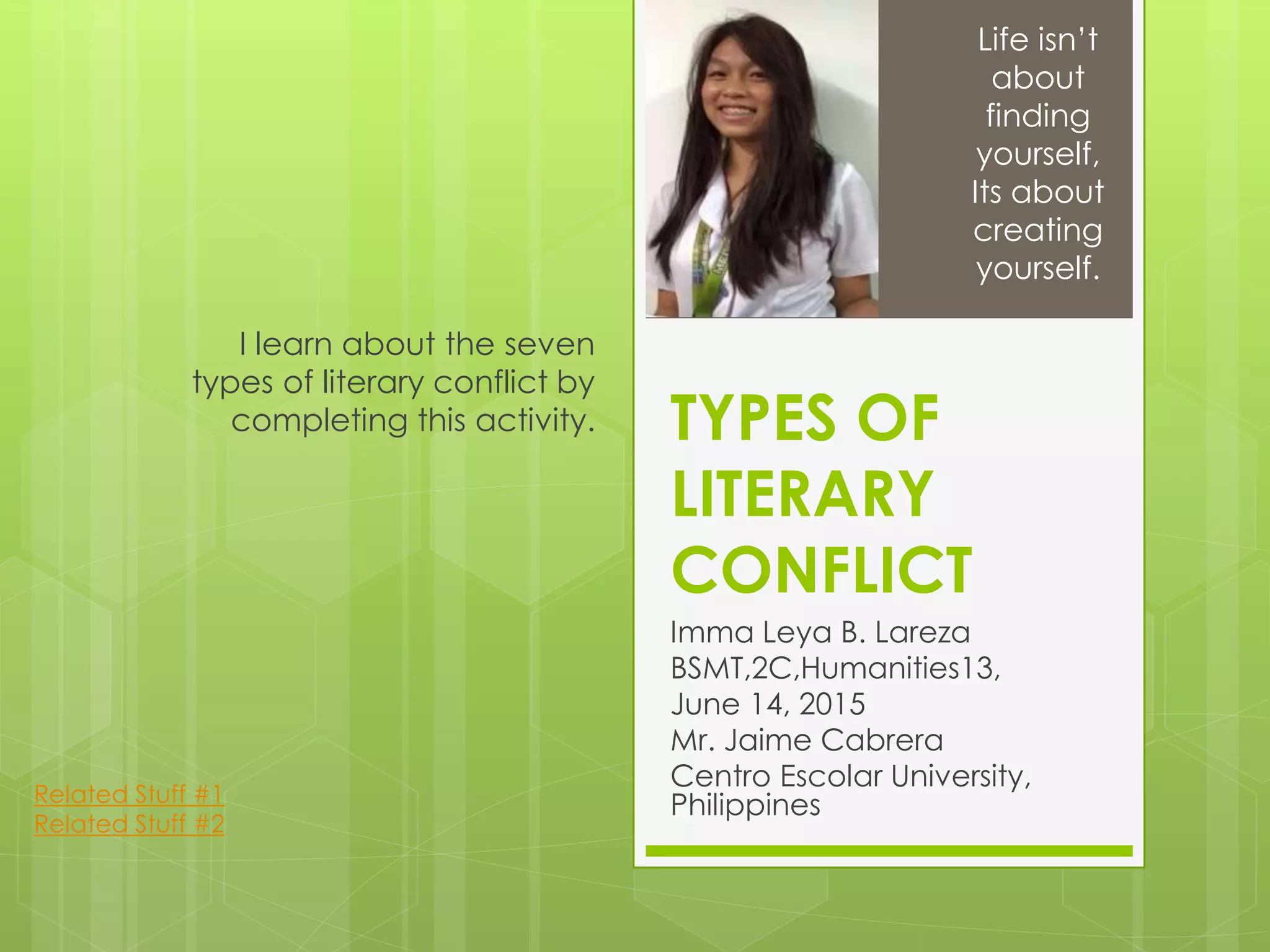 Types of Literary Conflicts | PPTX