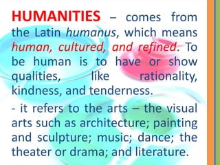 Humanities | PPTX