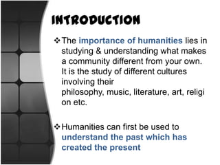 A Presentation on the Science of Humanities | PPTX