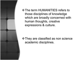 A Presentation on the Science of Humanities | PPTX