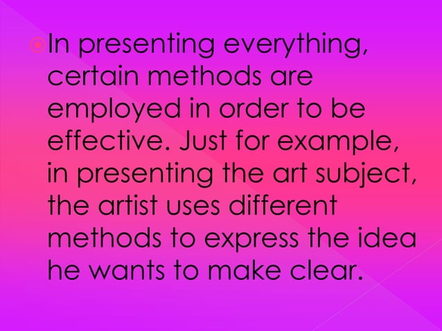 Methods of presenting the art subject | PPTX | Painting | Arts and Crafts