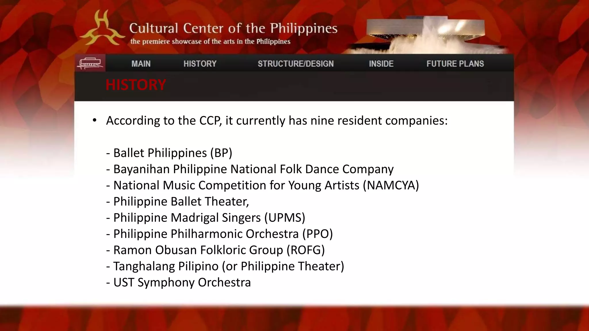 CULTURAL CENTER OF THE PHILIPPINES BY RG GARBIN | PPTX