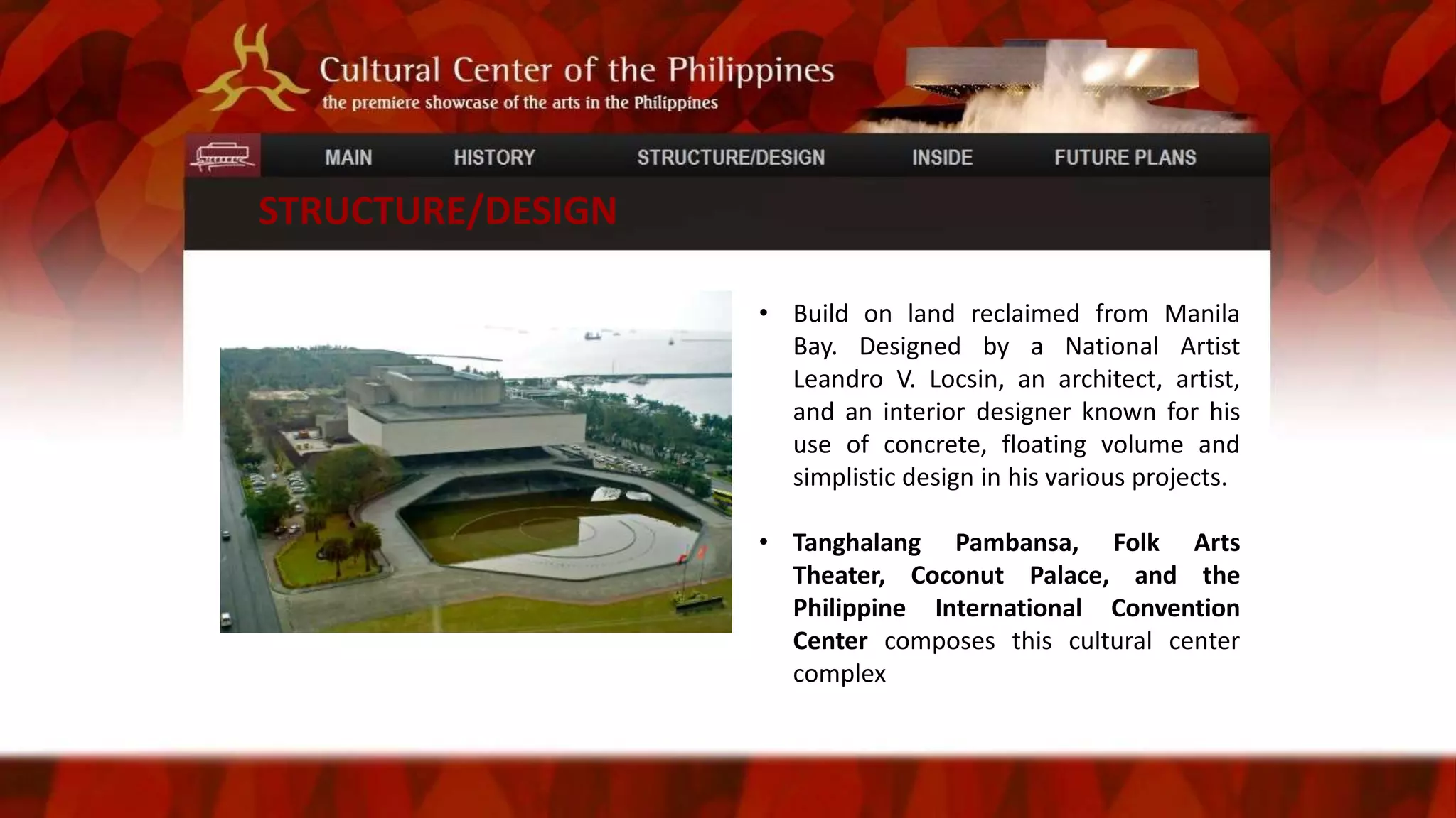 CULTURAL CENTER OF THE PHILIPPINES BY RG GARBIN | PPTX