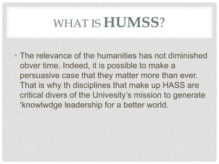 Humanities and social sciences (emtech grup 2) | PPTX