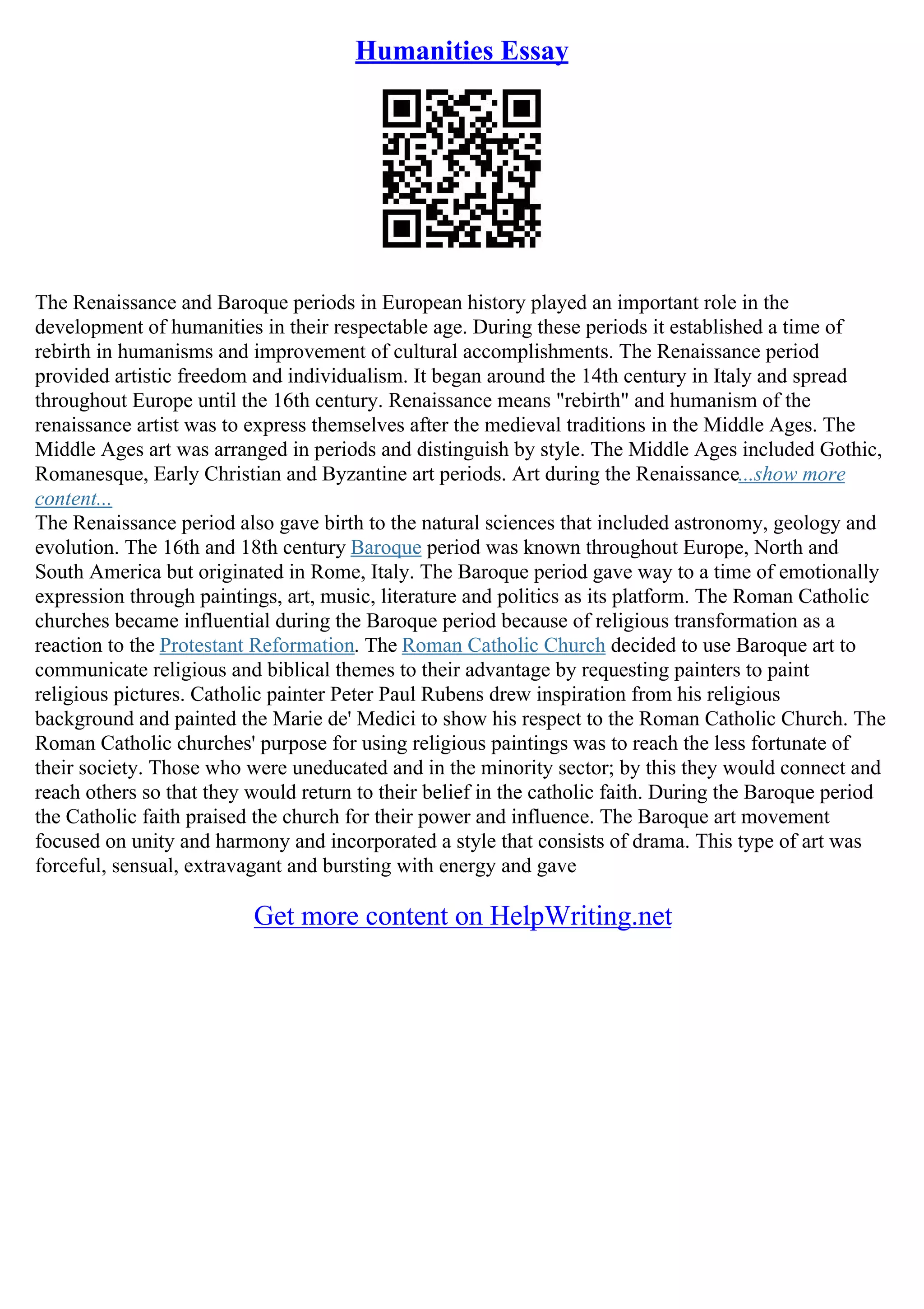 Humanities Essay Topics | PDF