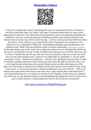 Humanities Essay Topics | PDF