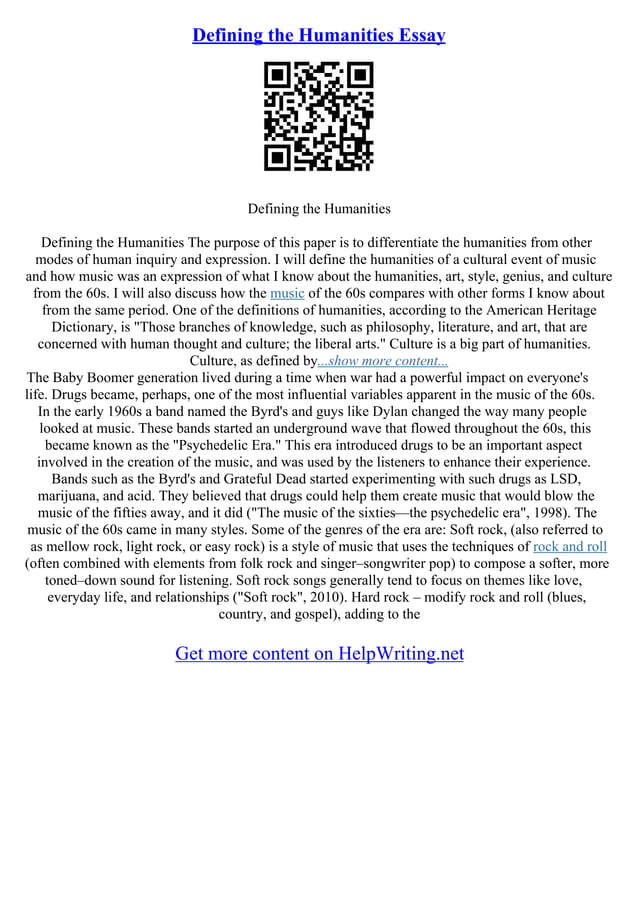 Humanities Essay Topics | PDF