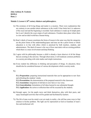 Humanities module 3 | PDF