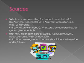 Humanities neanderthal presentaion | PPT