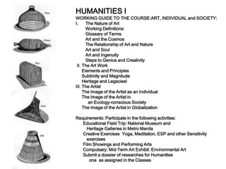 Humanities syllabus powerpoint [autosaved] | PPTX