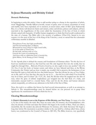 Humanity and Divinity of Christ | PDF