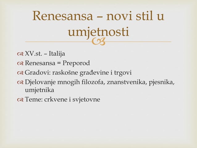 Humanizam i renesansa | PPTX