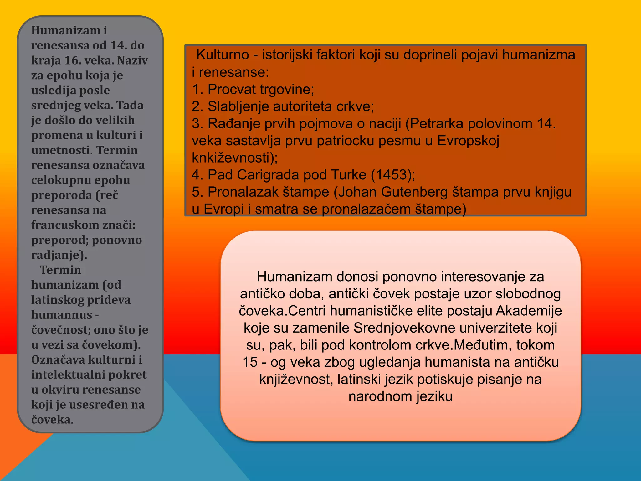 Humanizam i renesansa | PPT