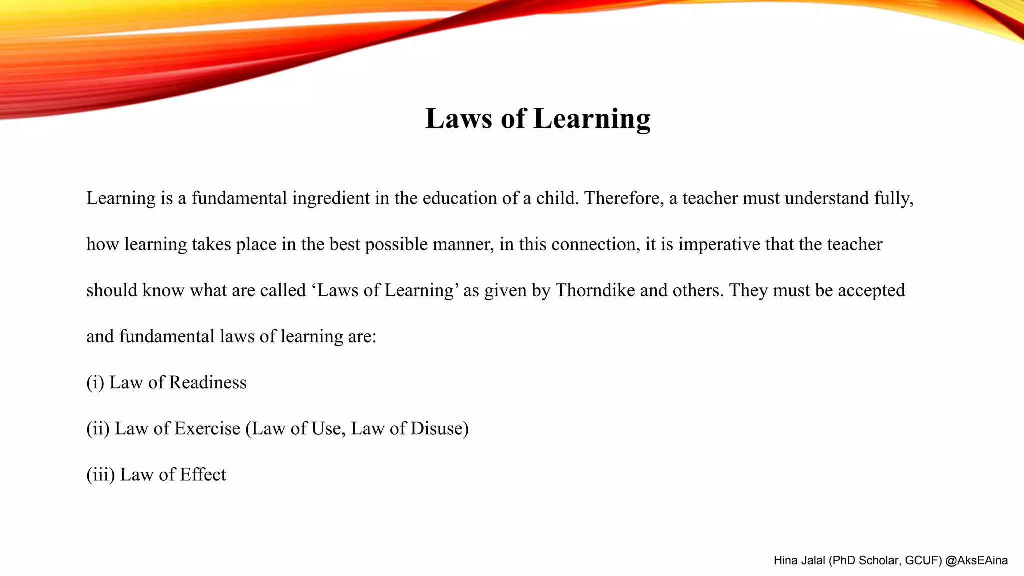 Human learning and classroom teaching | PPT